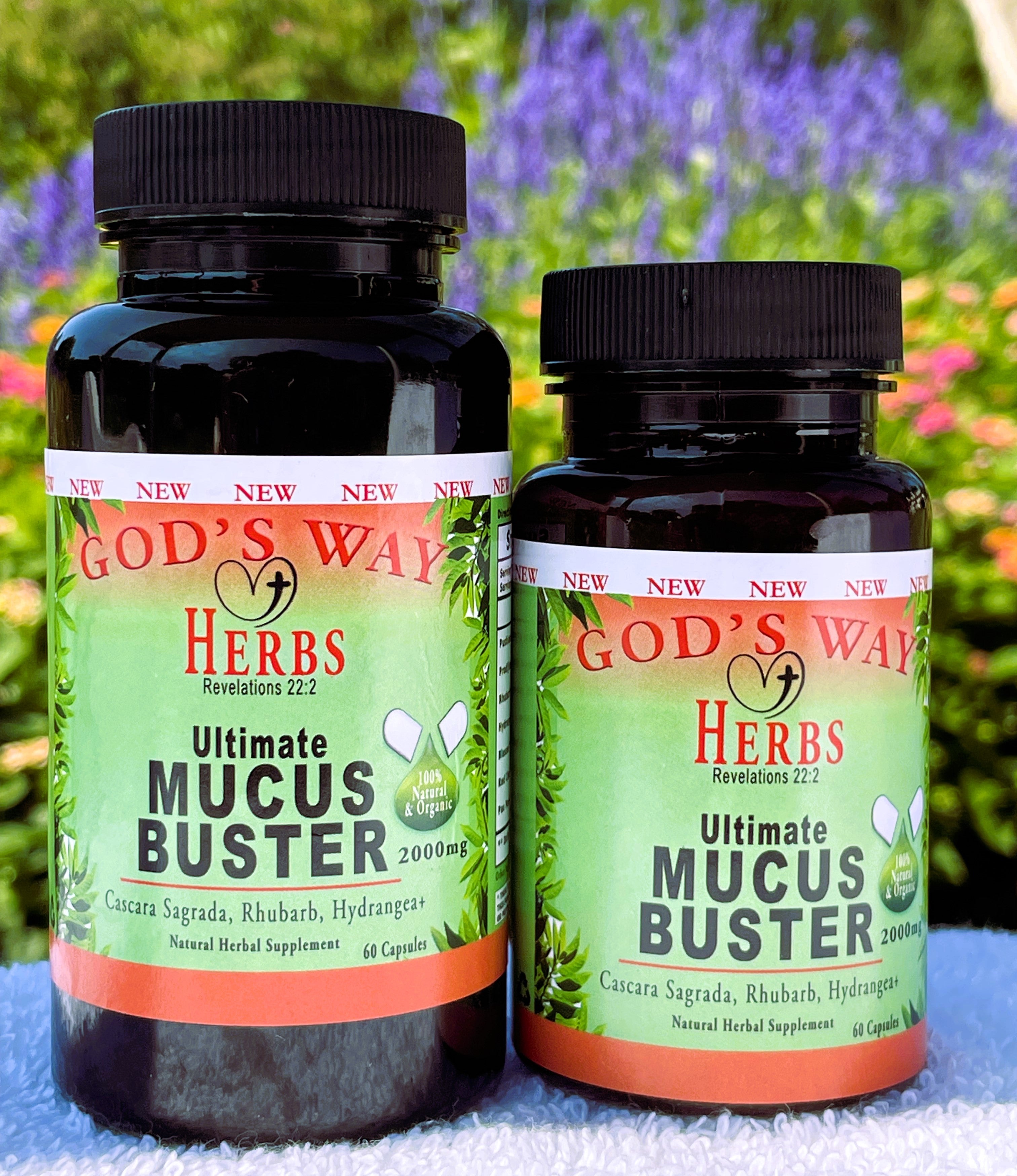 Ultimate Mucus Buster by God's Way Herbs- Dr. Sebi inspired Natural Herbal Cleanse Supplements